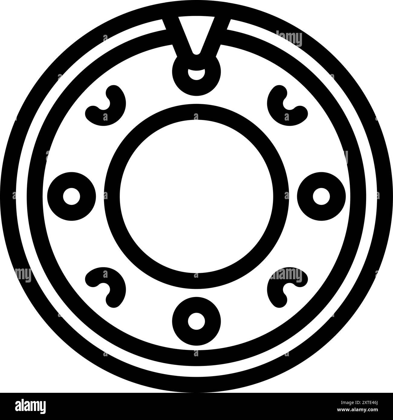 Black and white icon of a bearing, a mechanical element used to reduce ...