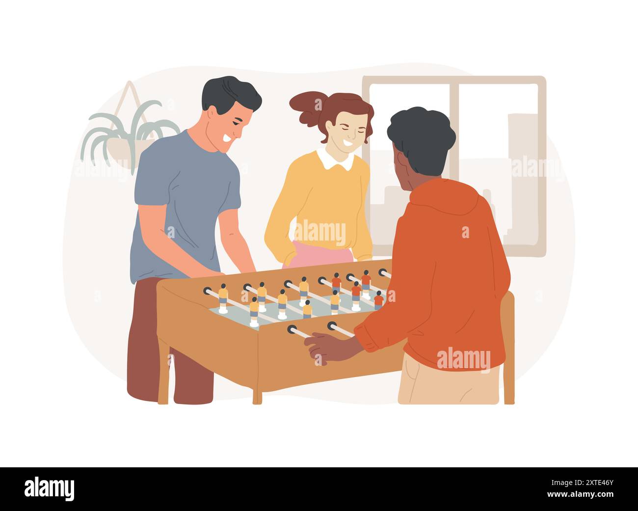 Table soccer fun isolated cartoon vector illustrations Stock Vector ...