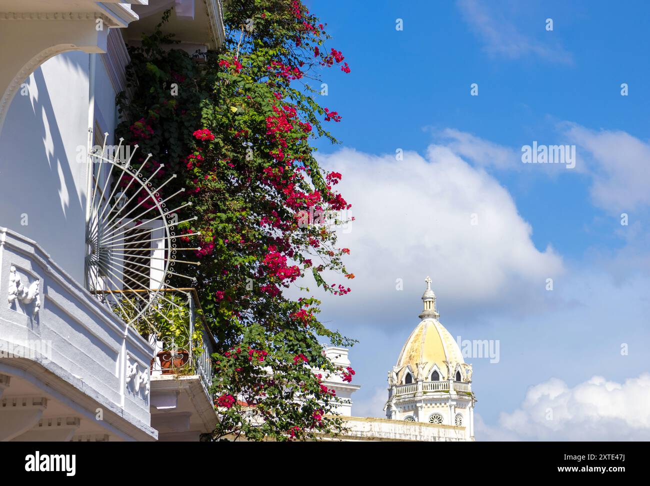 Panama, Panama City historic center Casco Viejo colorful streets and ...