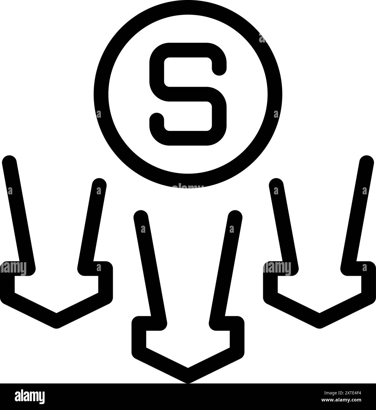 Simple black and white vector icon representing the concept of money ...