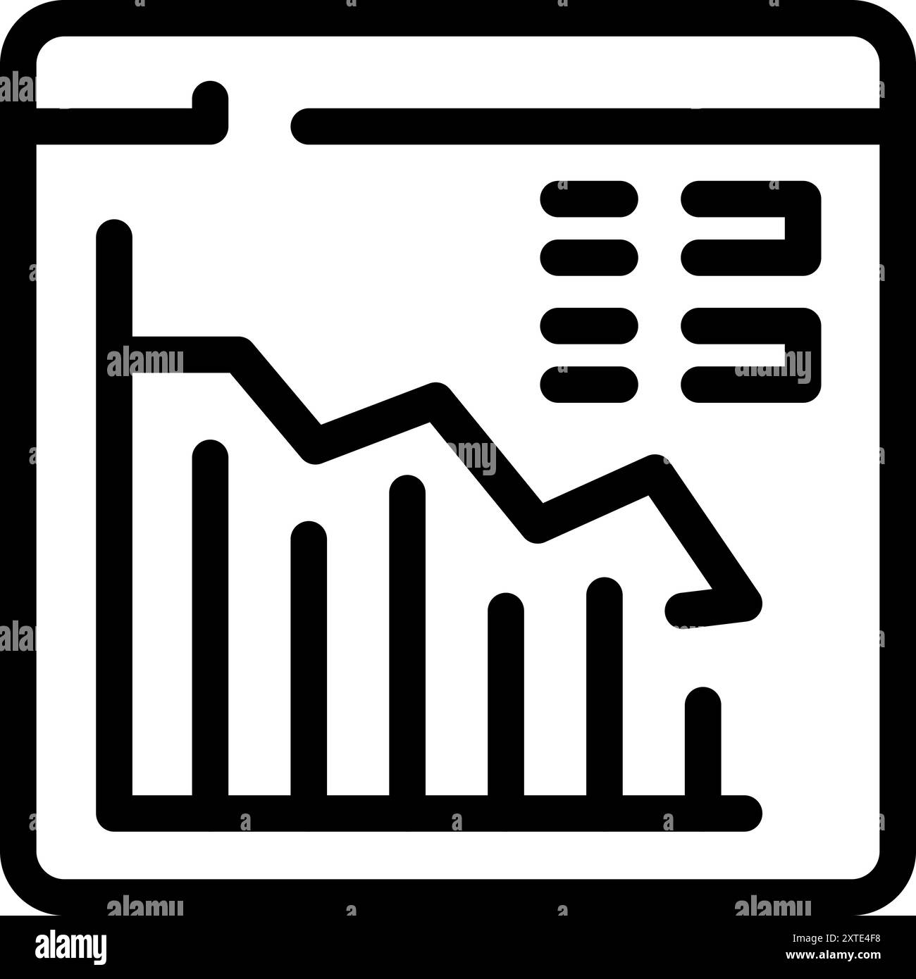 Line chart going down on a website, showing a negative trend in ...