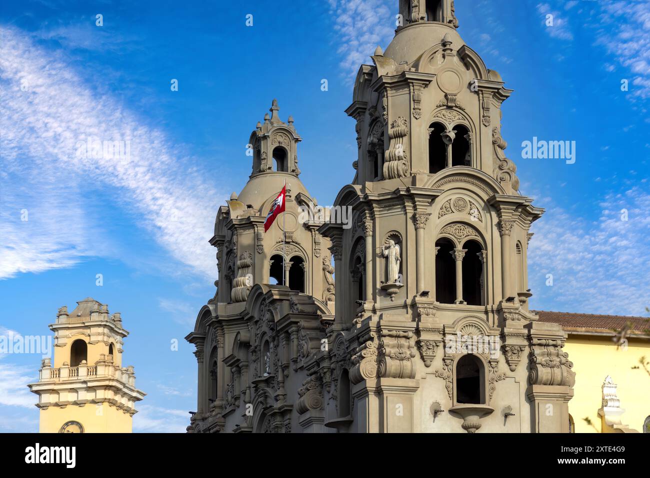 Lima, Peru, Church of Virgen Milagrosa in Miraflores in front of ...