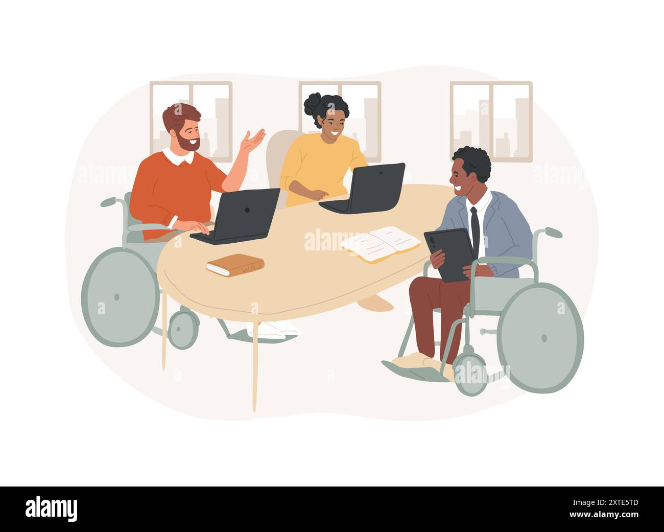 Inclusive office isolated cartoon vector illustrations Stock Vector ...