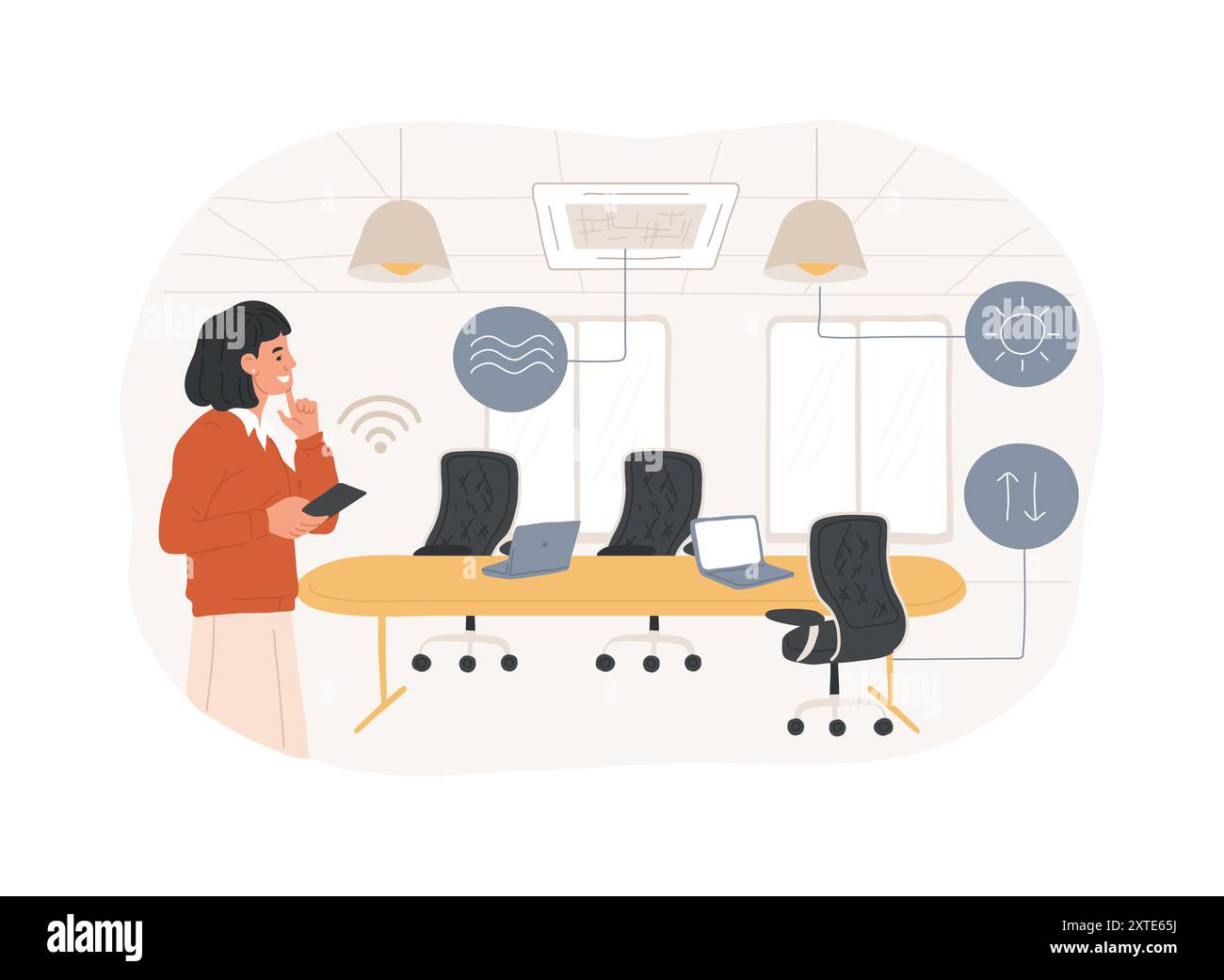 Smart office isolated cartoon vector illustrations Stock Vector Image ...