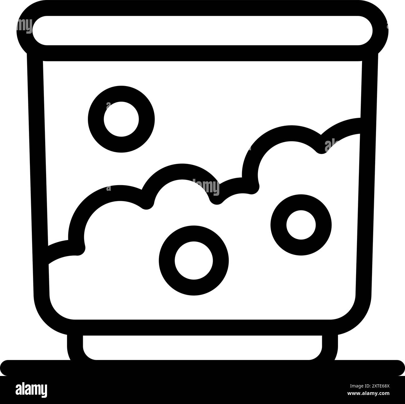 Laboratory glassware is filled with a bubbling solution, representing a ...