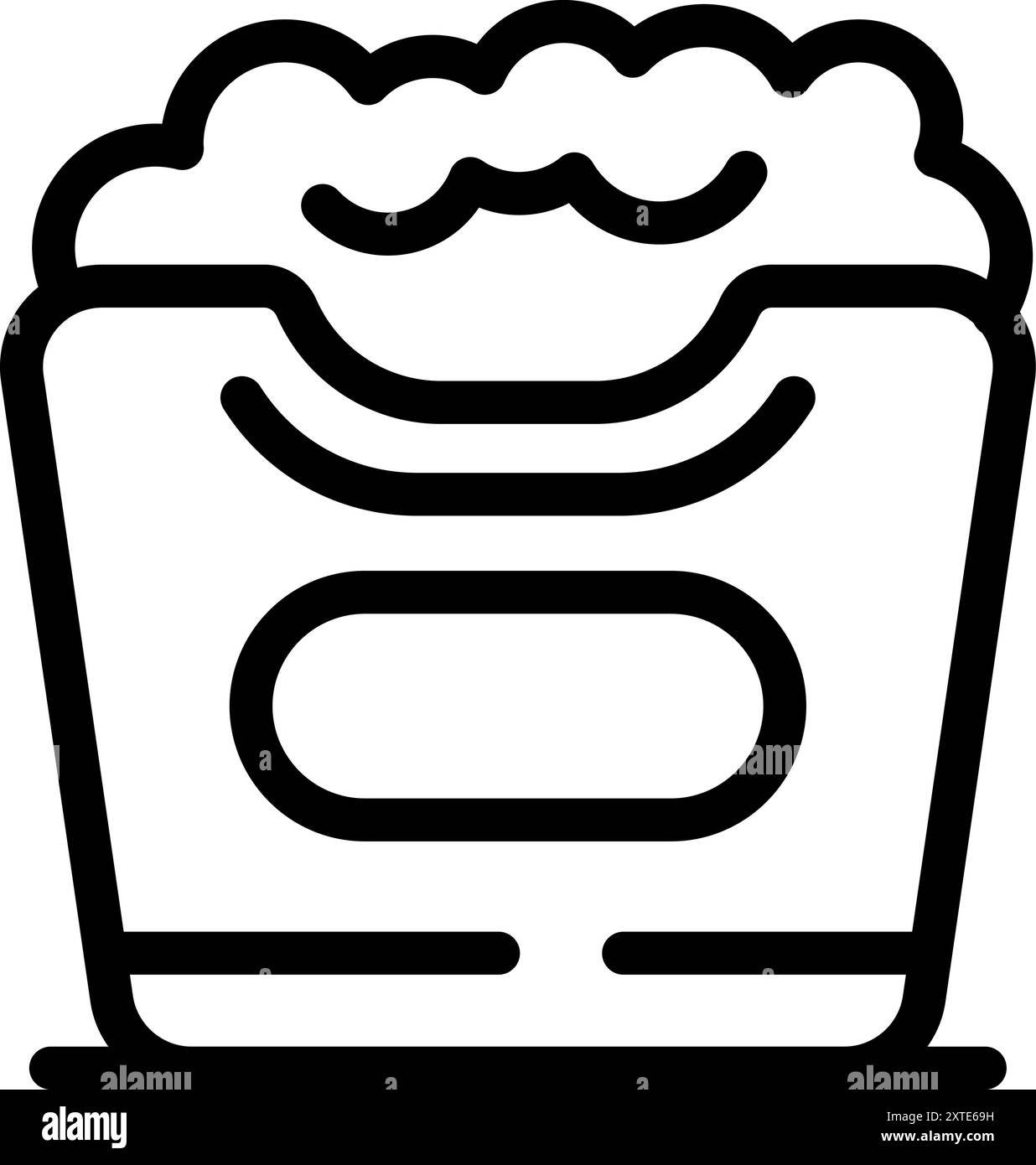 Line icon of a popcorn bucket overflowing with popcorn, perfect for ...
