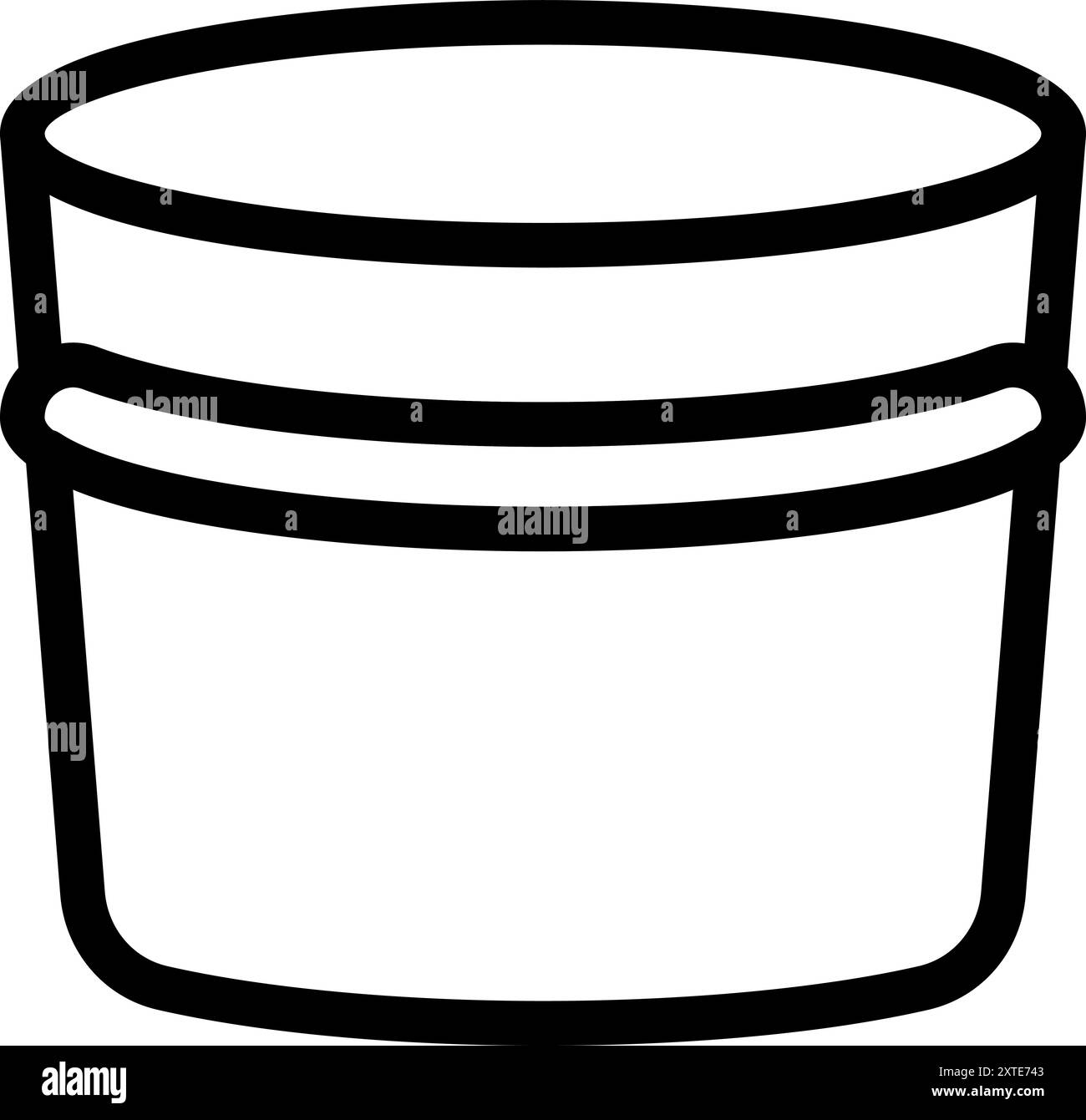 Simple line drawing of an open cosmetic cream jar for beauty products ...