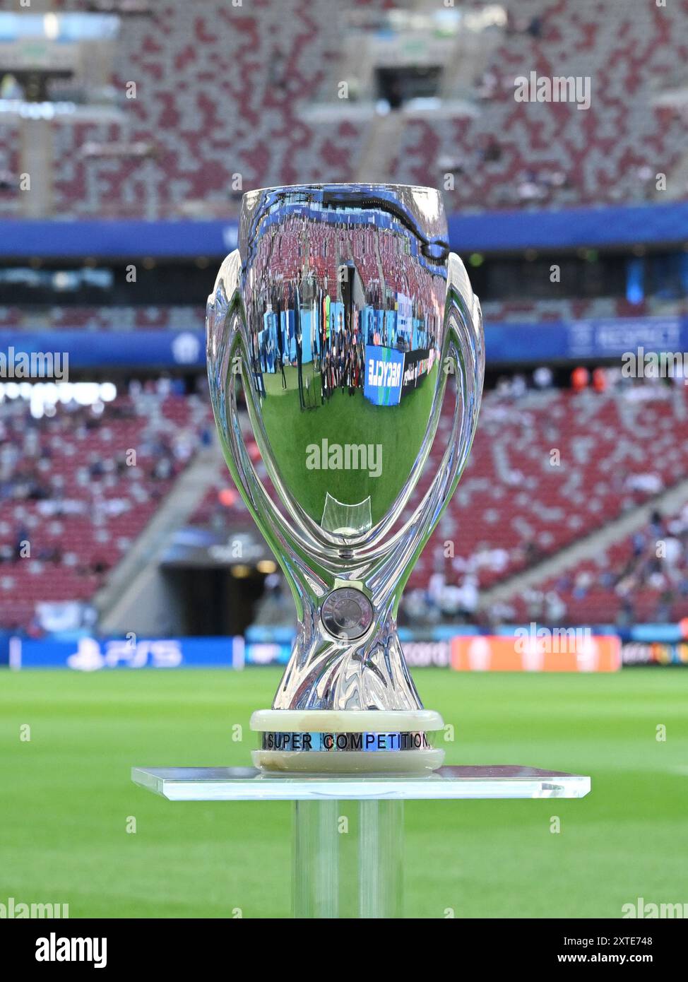 WARSAW - UEFA Super Cup trophy during the UEFA Super Cup between Real ...