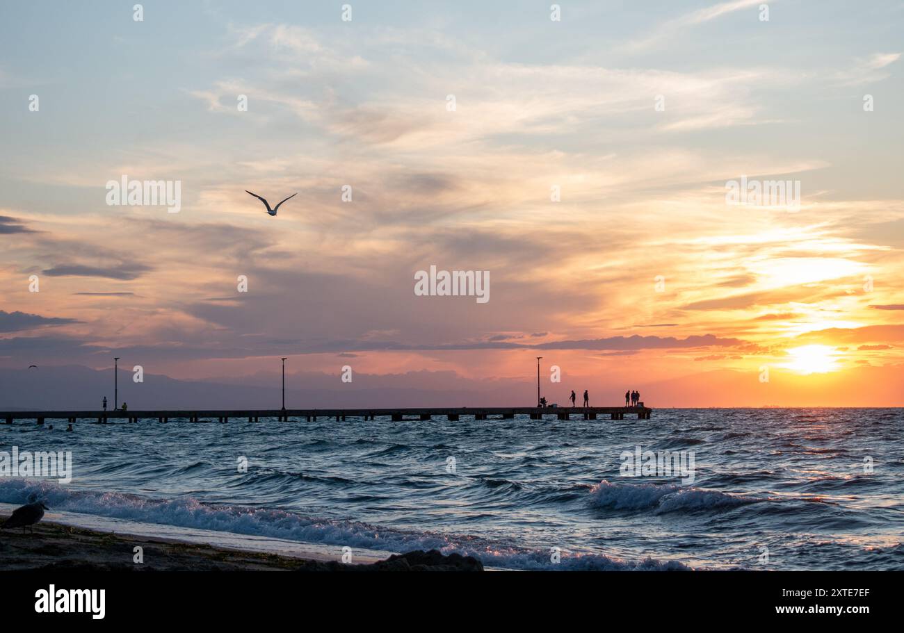 Sunset and waves of ocean , Golden hour Stock Photo - Alamy