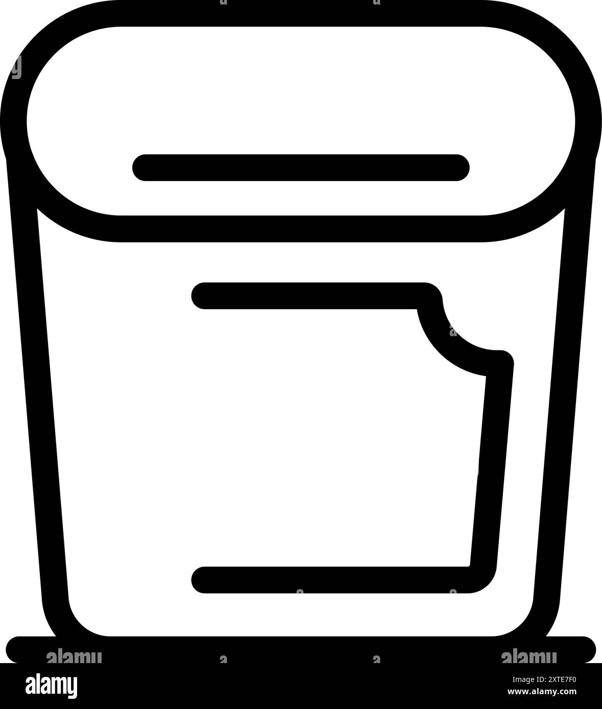 Black and white line icon of a food storage container for keeping food ...