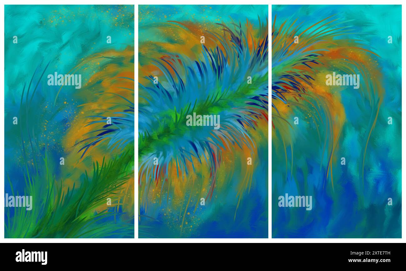 Modern interior triptych Stock Photo - Alamy