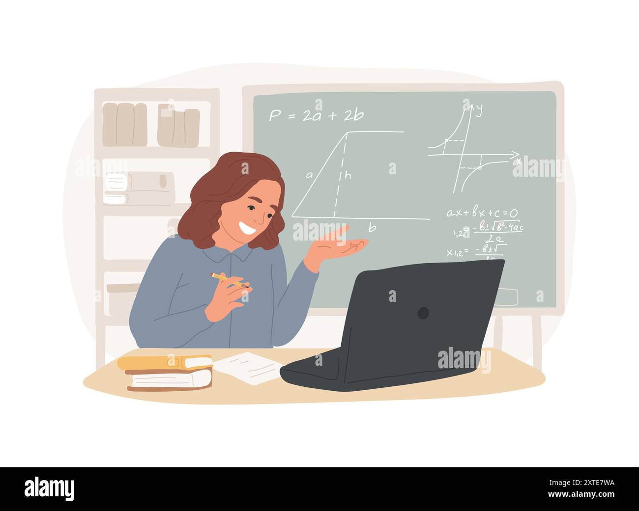 Remote learning isolated cartoon vector illustrations Stock Vector ...