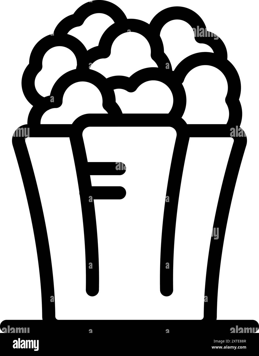 Simple vector illustration of a classic, overflowing bucket of popcorn ...