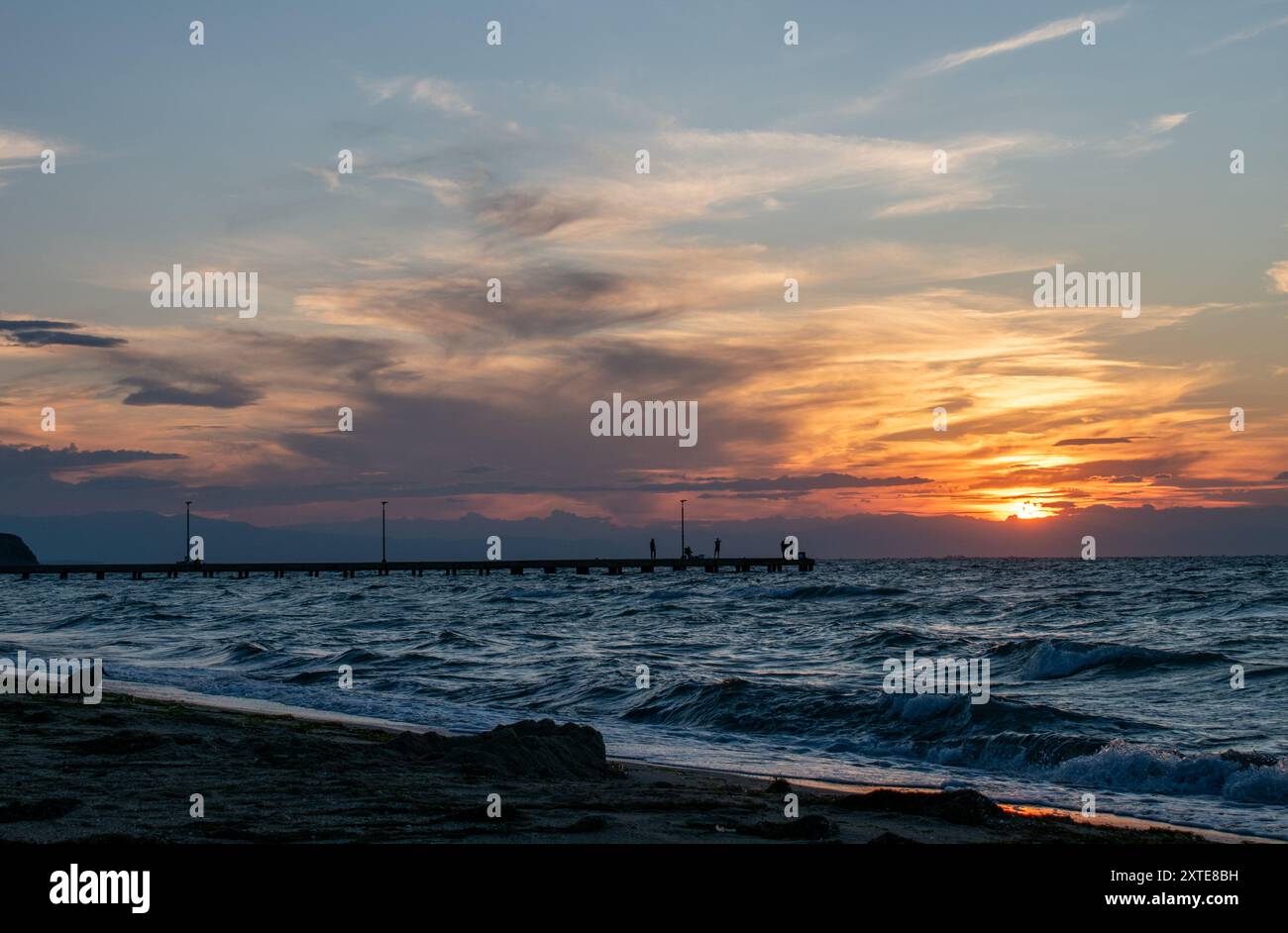Sunset and waves of ocean , Golden hour Stock Photo - Alamy