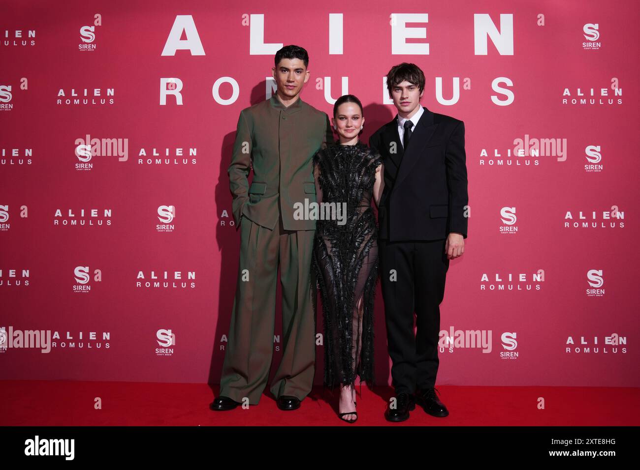 Archie Renaux, from left, Cailee Spaeny, and Spike Fearn arrive at the ...