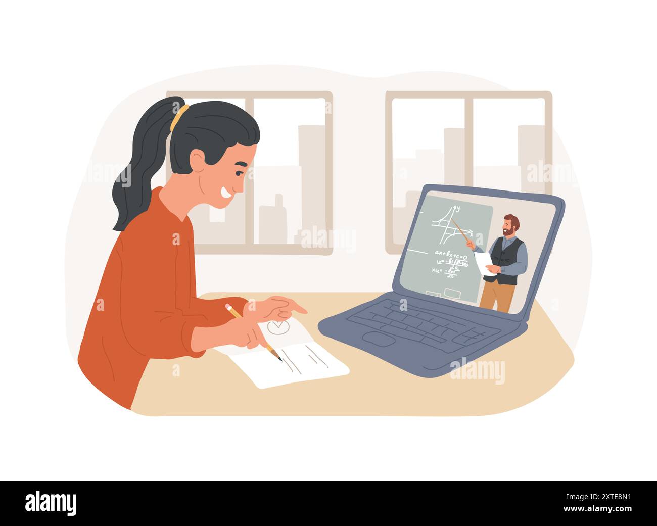 Online classes isolated cartoon vector illustrations Stock Vector Image ...