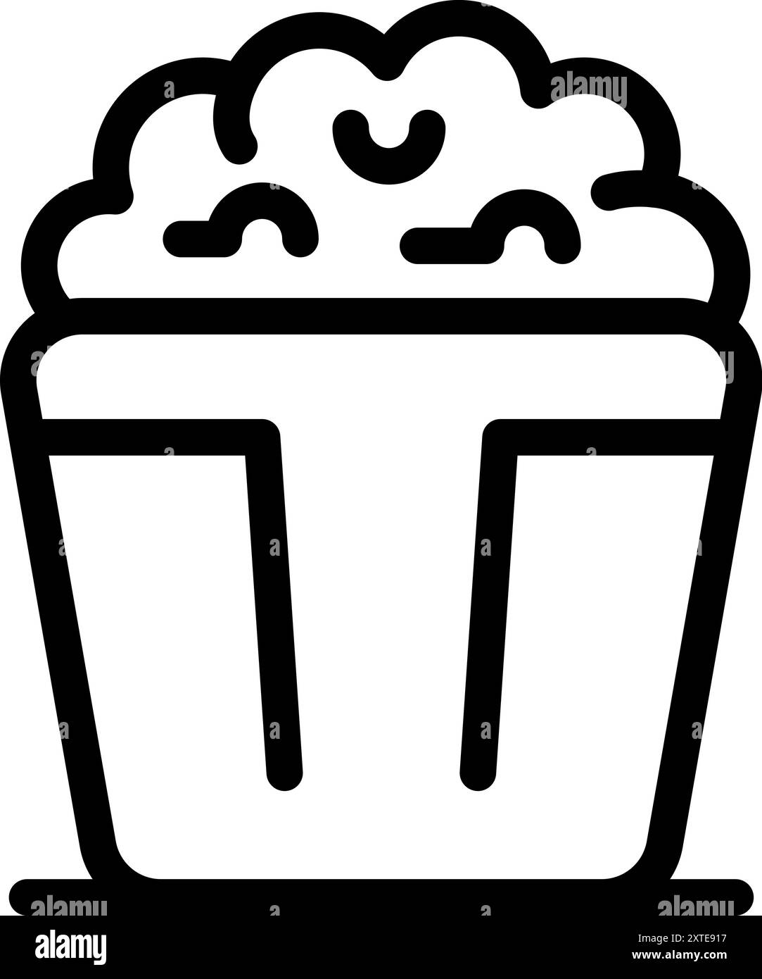 Pop corn bucket line icon showing movie theater snack Stock Vector ...