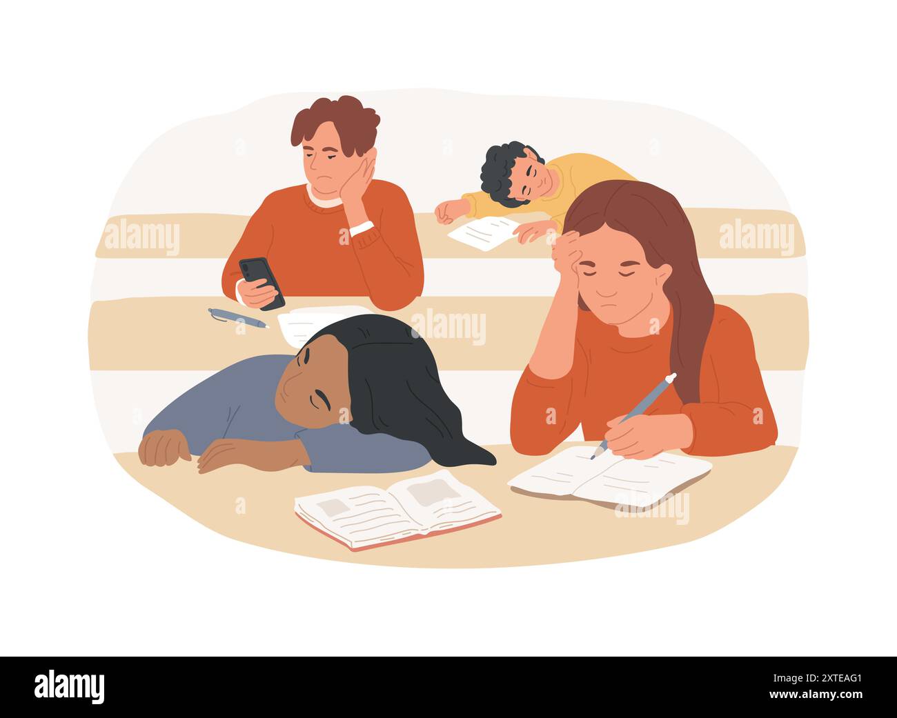 Boring lecture isolated cartoon vector illustrations Stock Vector Image ...