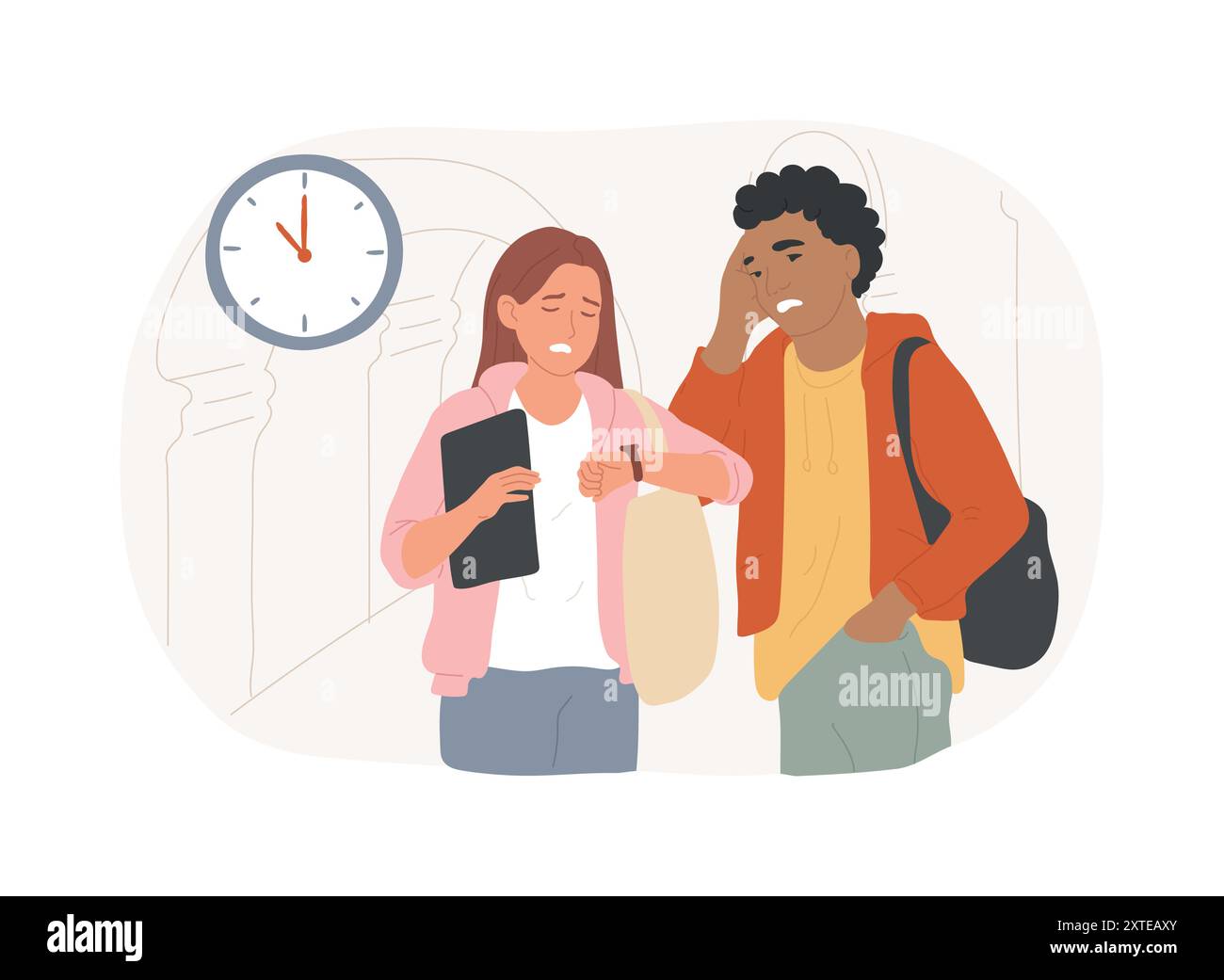 Being late isolated cartoon vector illustrations Stock Vector Image ...