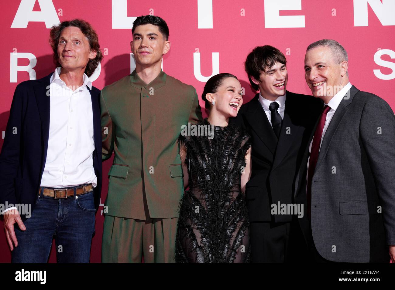 Jan Koeppen, from left, Archie Renaux, Fede Alvarez, Cailee Spaeny ...