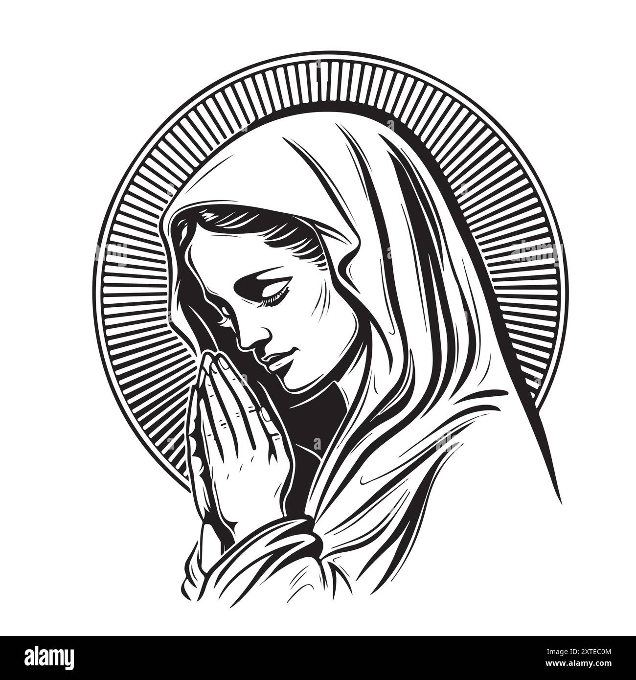 Our Lady of Fatima vector Virgin Mary Illustration catholic religious Stock Vector Image & Art ...
