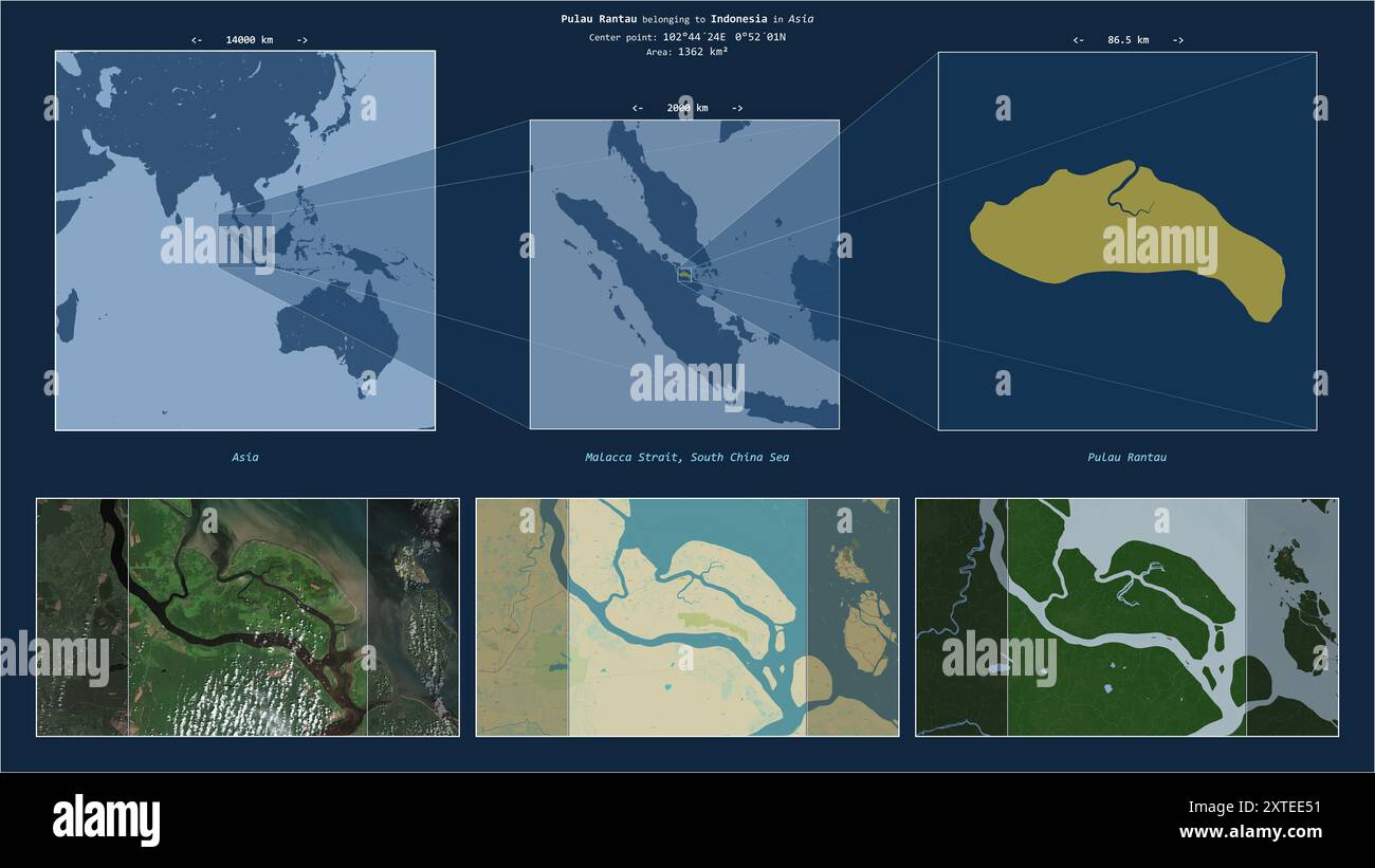 Pulau Rantau in the Malacca Strait - belonging to Indonesia. Described ...