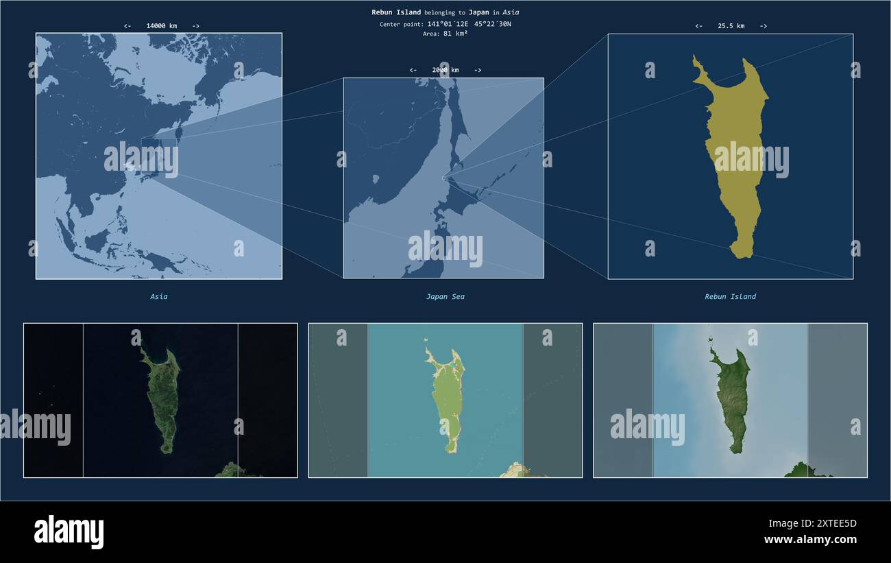Rebun Island in the Japan Sea - belonging to Japan. Described location ...