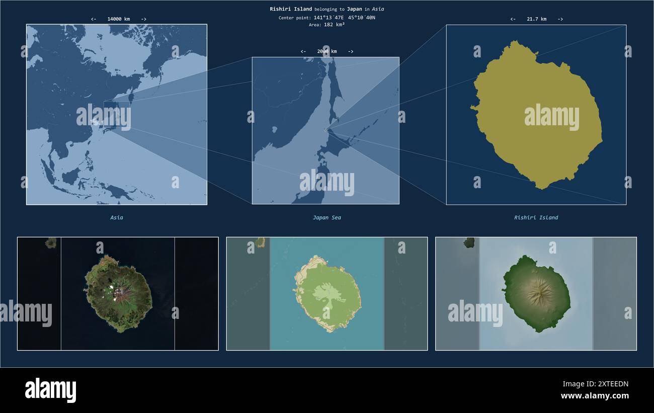 Rishiri Island in the Japan Sea - belonging to Japan. Described ...