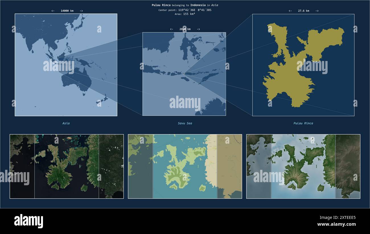 Pulau Rinca in the Savu Sea - belonging to Indonesia. Described ...
