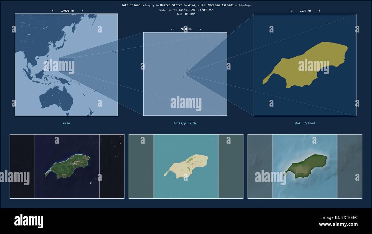 Rota Island in the Philippine Sea - belonging to United States ...