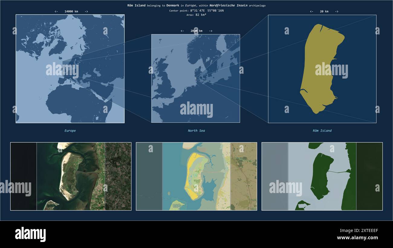 Rom Island in the North Sea - belonging to Denmark. Described location ...