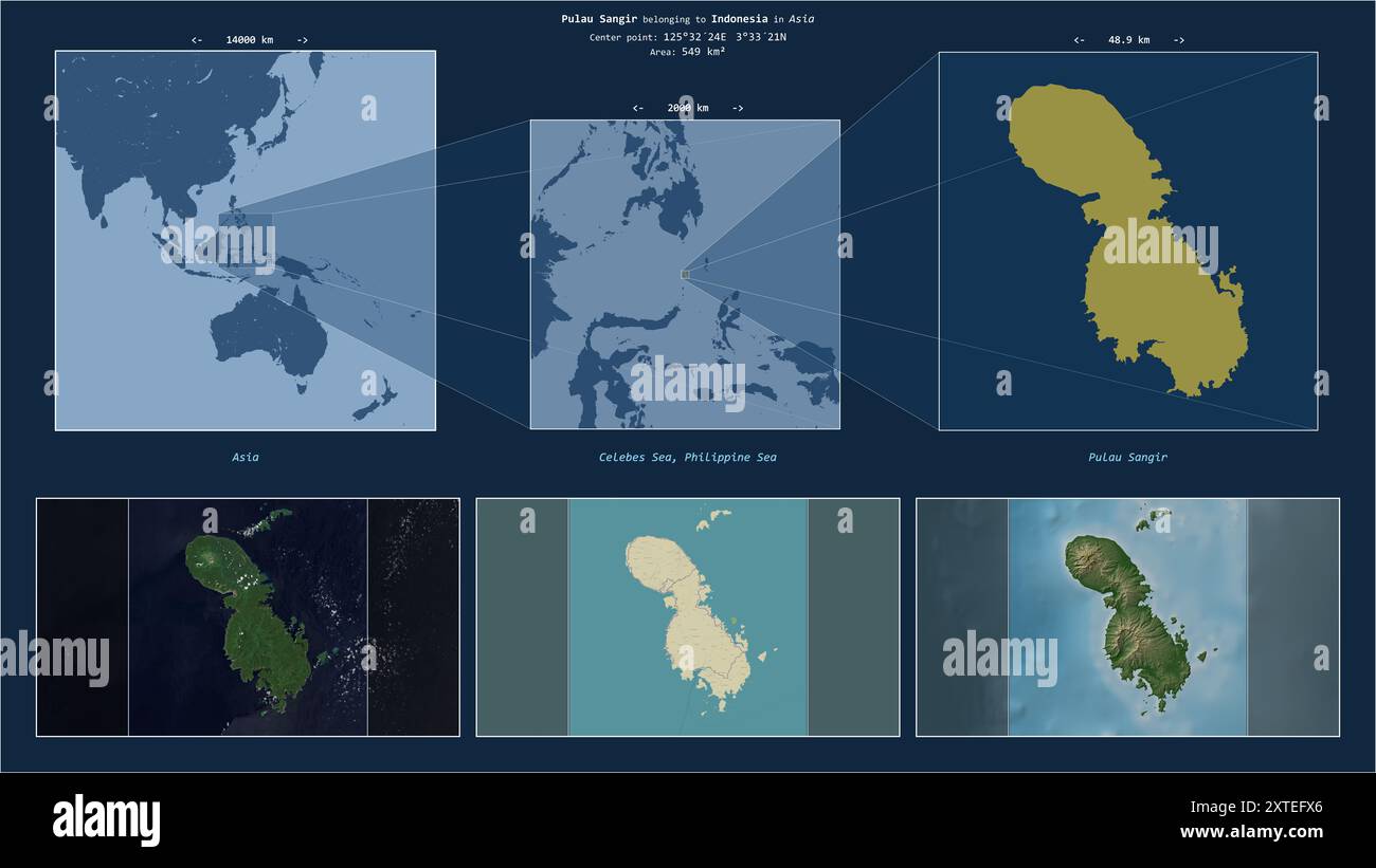 Pulau Sangir in the Celebes Sea - belonging to Indonesia. Described ...