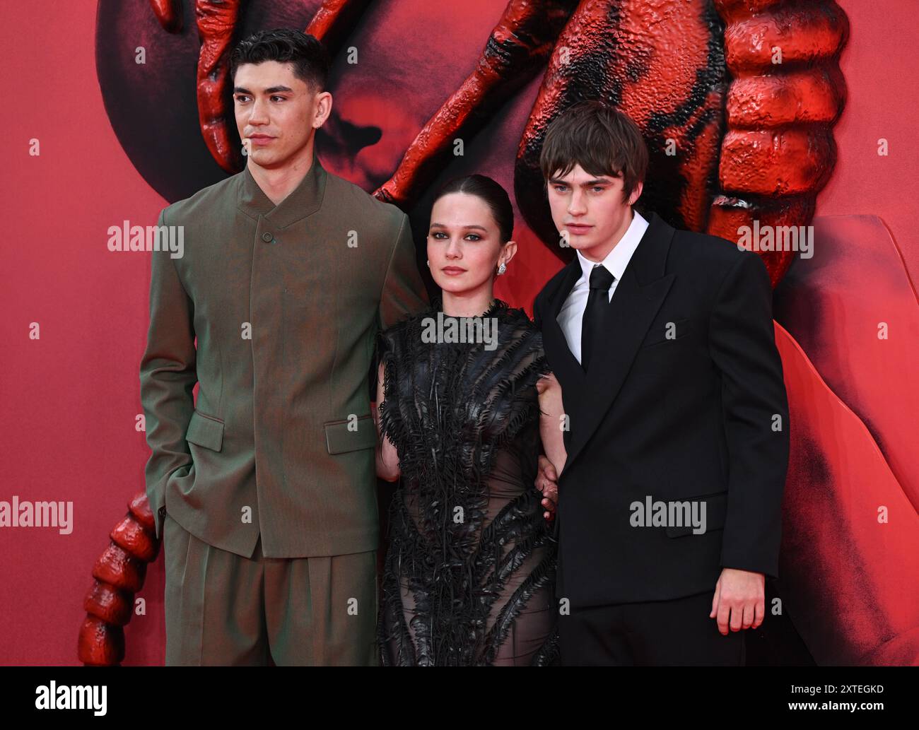 London, UK. August 14th, 2024. Archie Renaux, Cailee Spaeny and Spike ...