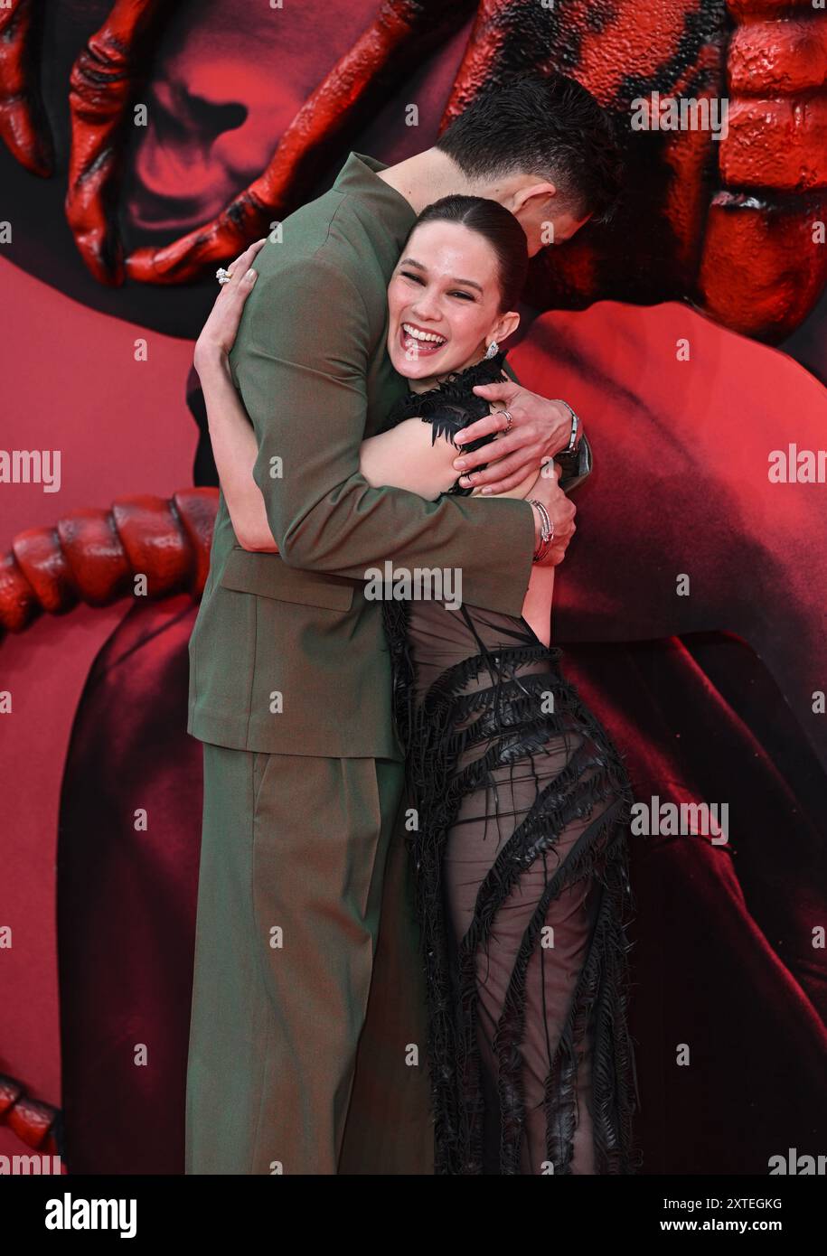 London, UK. August 14th, 2024. Archie Renaux and Cailee Spaeny arriving ...