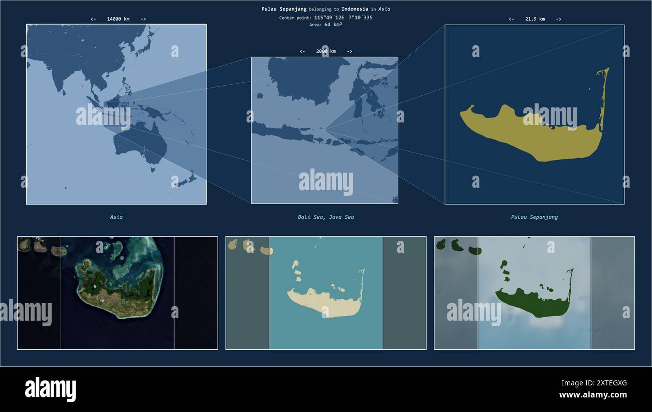 Pulau Sepanjang in the Bali Sea - belonging to Indonesia. Described ...