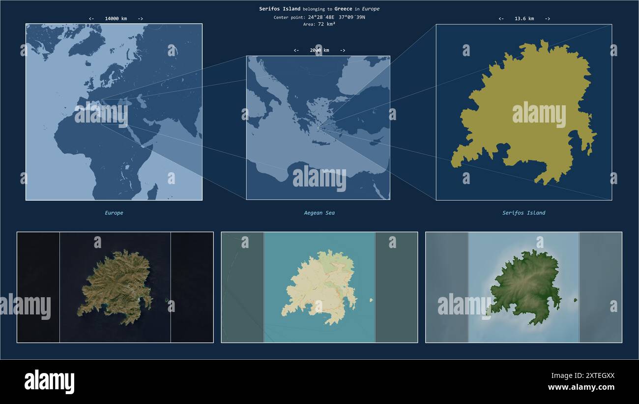 Serifos Island in the Aegean Sea - belonging to Greece. Described ...