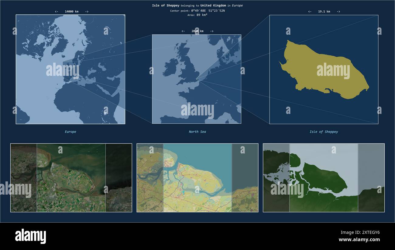 Isle of Sheppey in the North Sea - belonging to United Kingdom ...