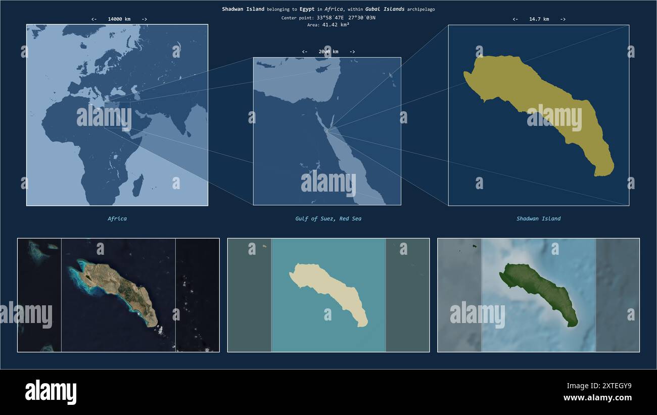 Shadwan Island in the Red Sea - belonging to Egypt. Described location ...