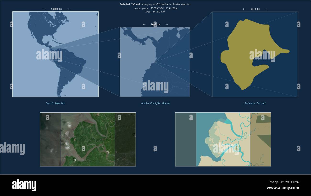 Soledad Island in the North Pacific Ocean - belonging to Colombia ...