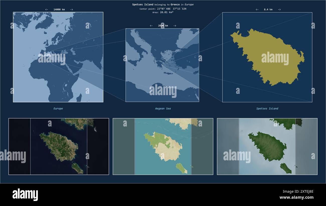 Spetses Island in the Aegean Sea - belonging to Greece. Described ...