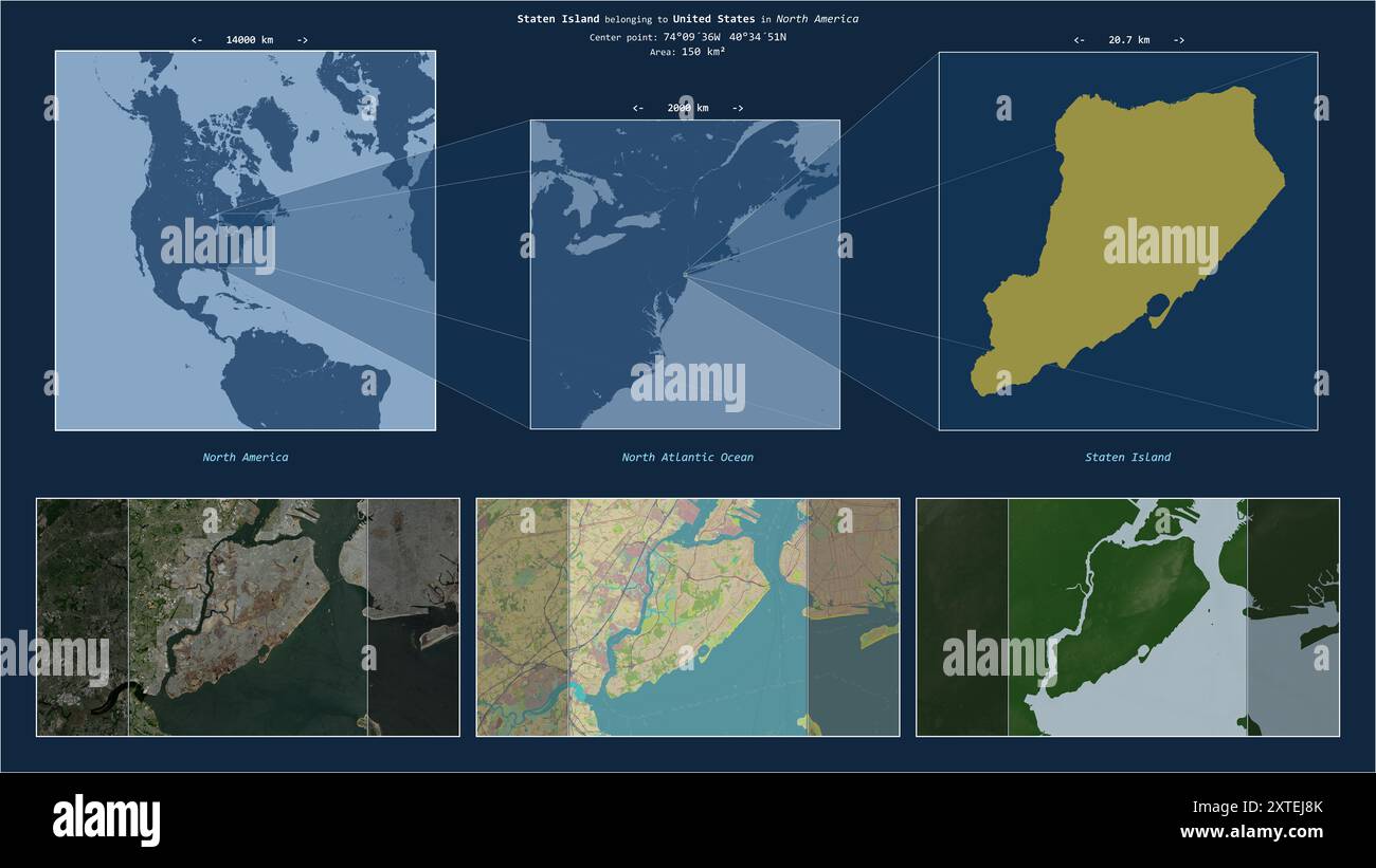 Staten Island in the North Atlantic Ocean - belonging to United States ...