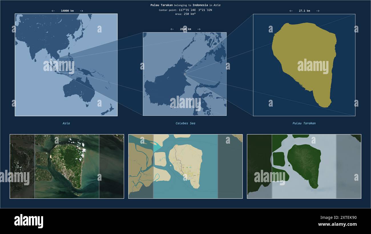 Pulau Tarakan in the Celebes Sea - belonging to Indonesia. Described ...