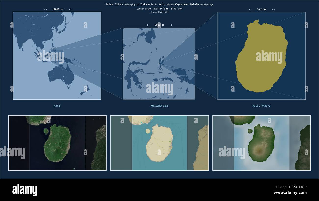 Pulau Tidore in the Molukka Sea - belonging to Indonesia. Described ...