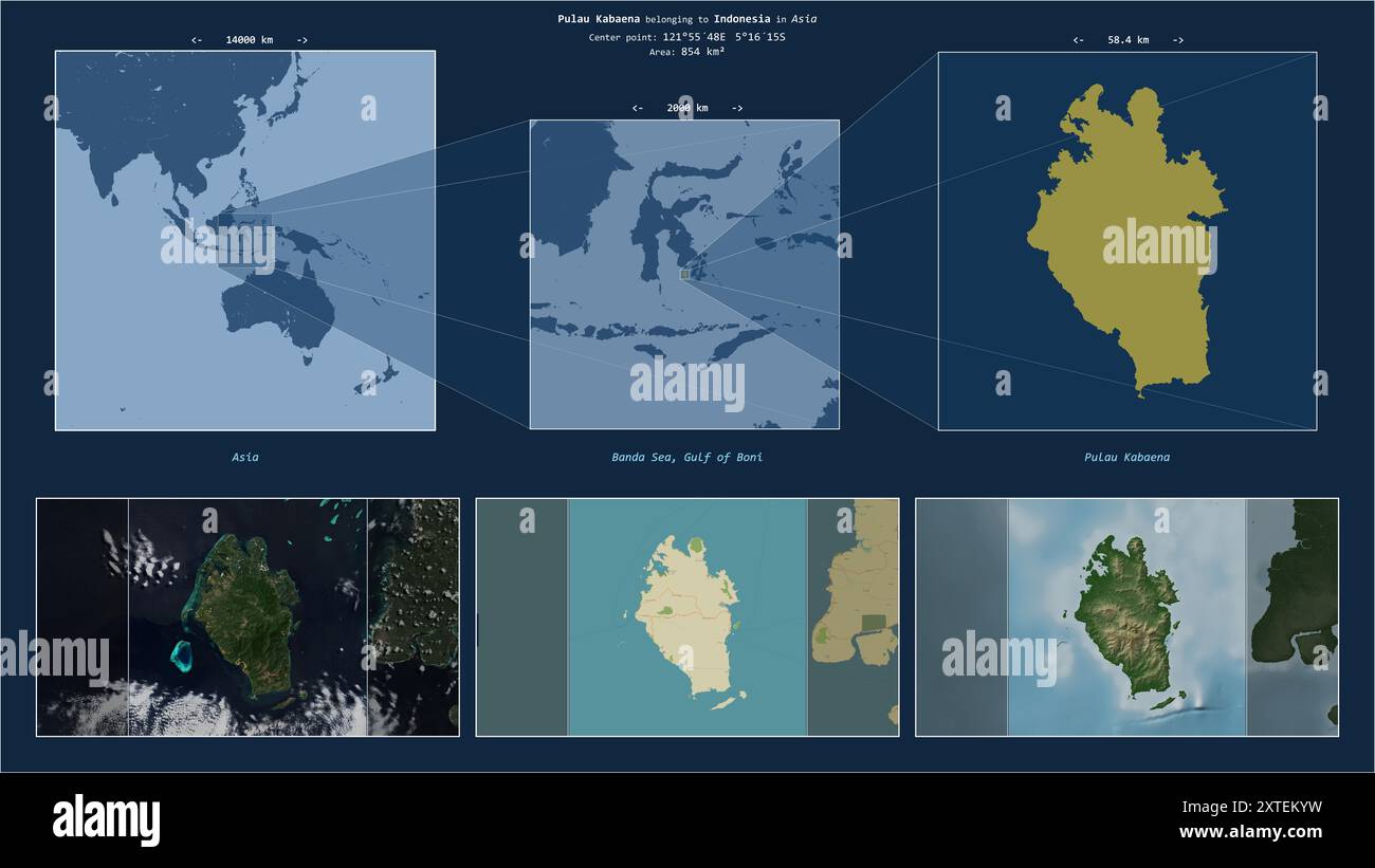 Pulau Kabaena in the Banda Sea - belonging to Indonesia. Described ...