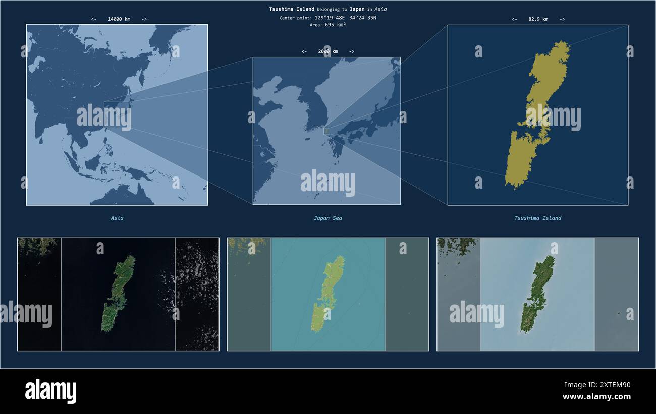 Tsushima Island in the Japan Sea - belonging to Japan. Described ...