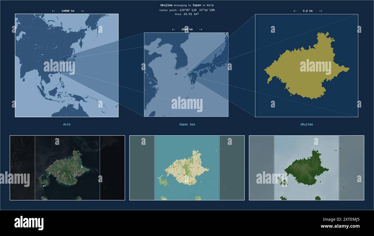 Ukujima in the Japan Sea - belonging to Japan. Described location ...