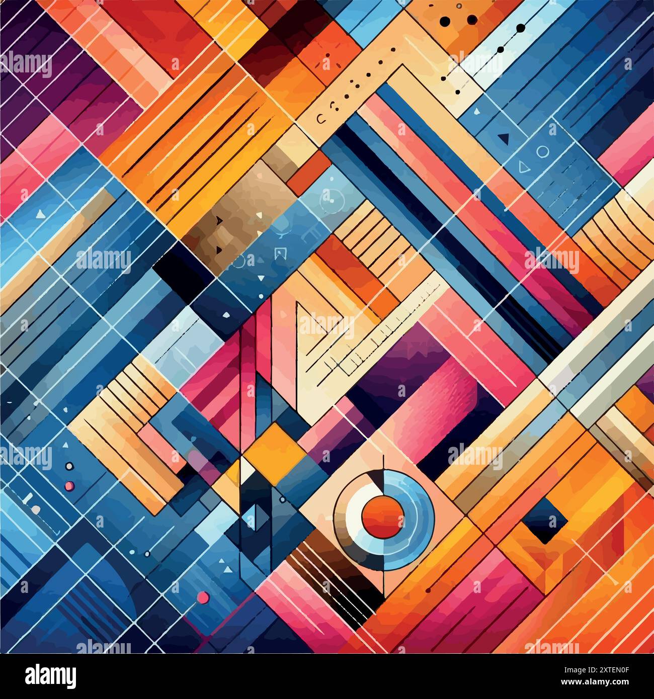 Design a geometric abstract background with overlapping shapes and ...