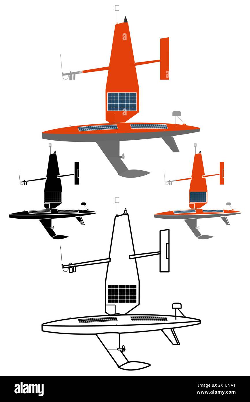Research Unmanned surface vessel USV vector illustration Stock Vector ...