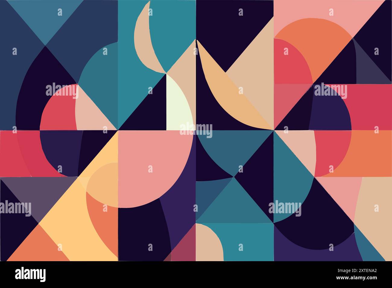 Design a geometric abstract background with overlapping shapes and ...