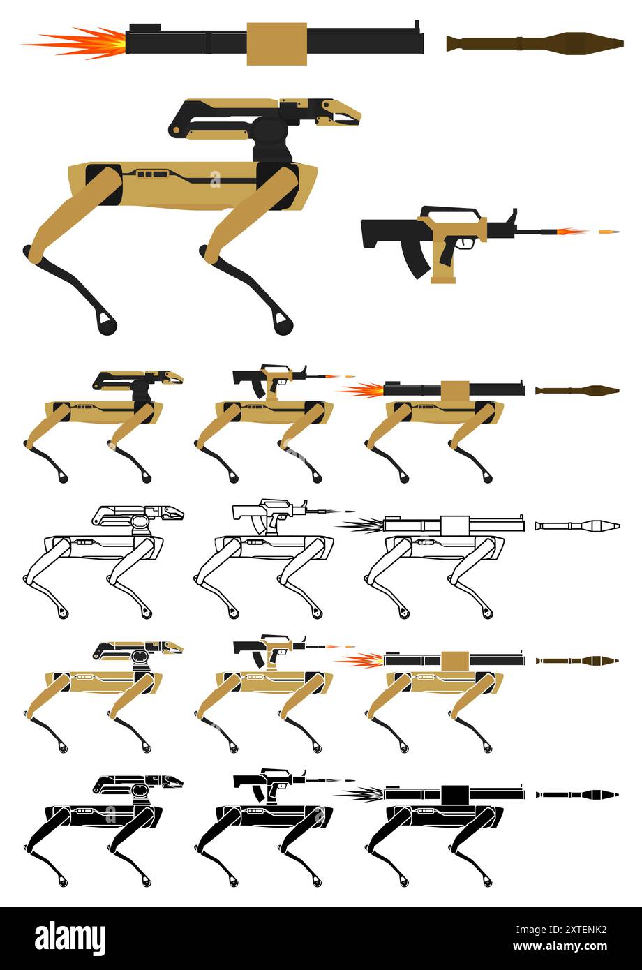 Unmanned dog robot vector illustration Stock Vector Image & Art - Alamy